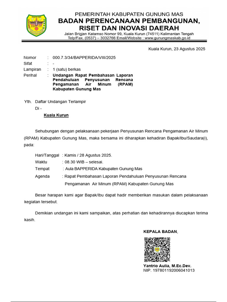 20250823170750undangan Lapdal RPAM Gunungmas | PDF
