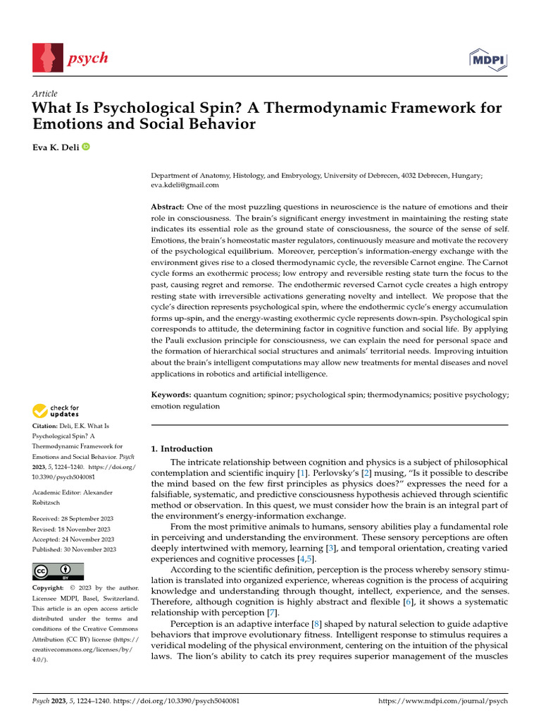 Understanding Psychological Spin in Emotions | PDF | Quantum Mechanics ...