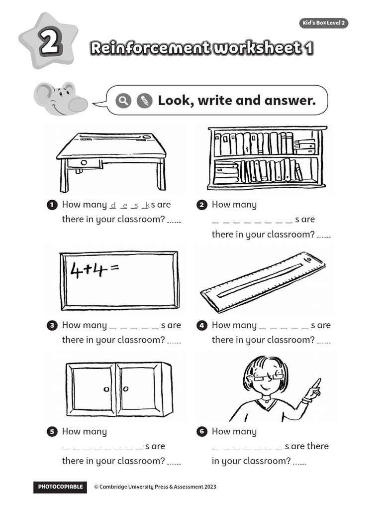 KidsBox Level 2 Unit 2 Reinforcement Worksheet 1-1 | PDF
