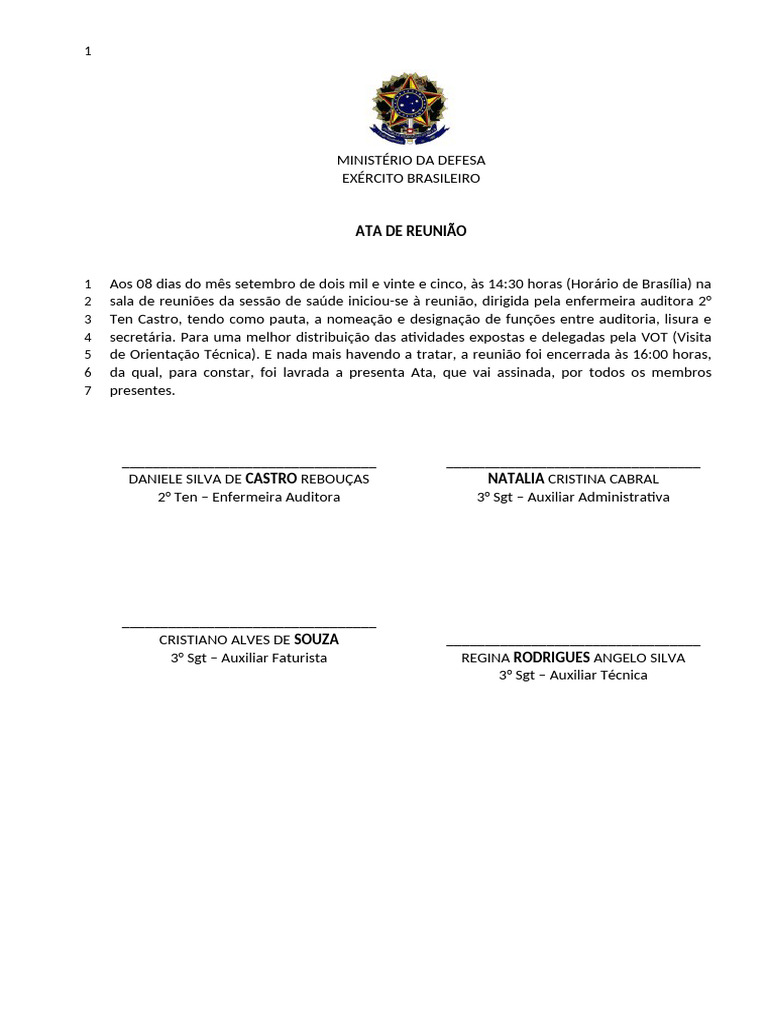 Modelo Editavel de Ata | PDF