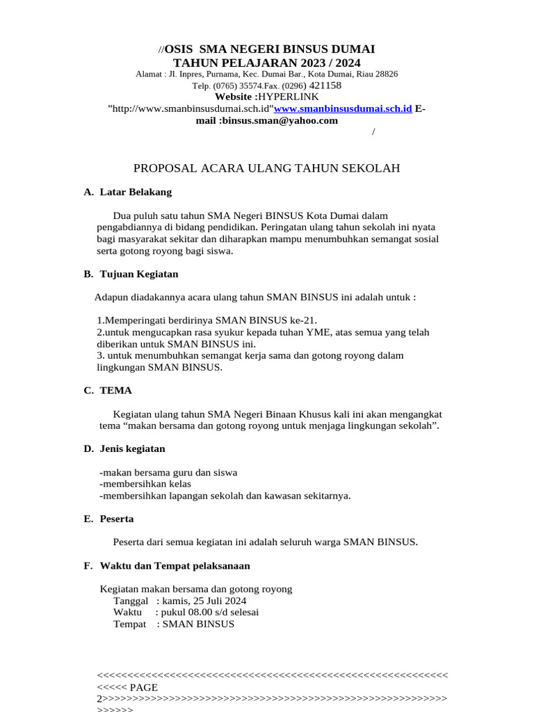 Proposal Acara Sekolah Pdf