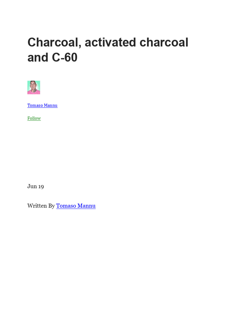Charcoal Study With C60 | PDF | Adsorption | Carbon