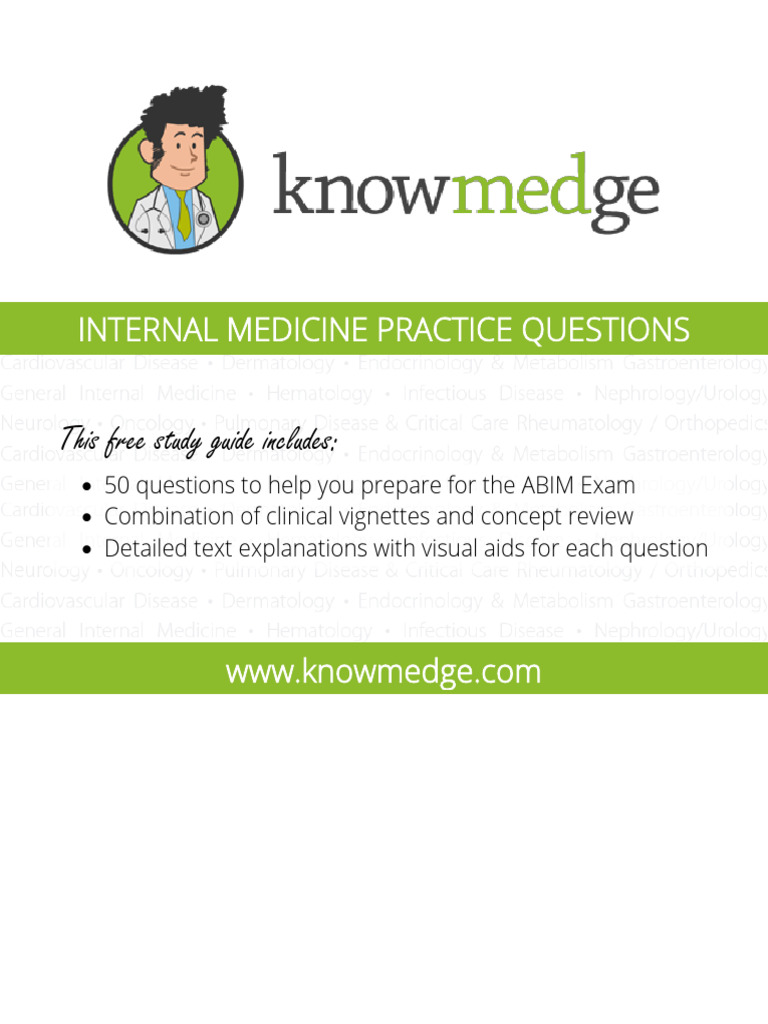 Internal Medicine Exam Practice Questions | PDF | Prediabetes | Esophagus