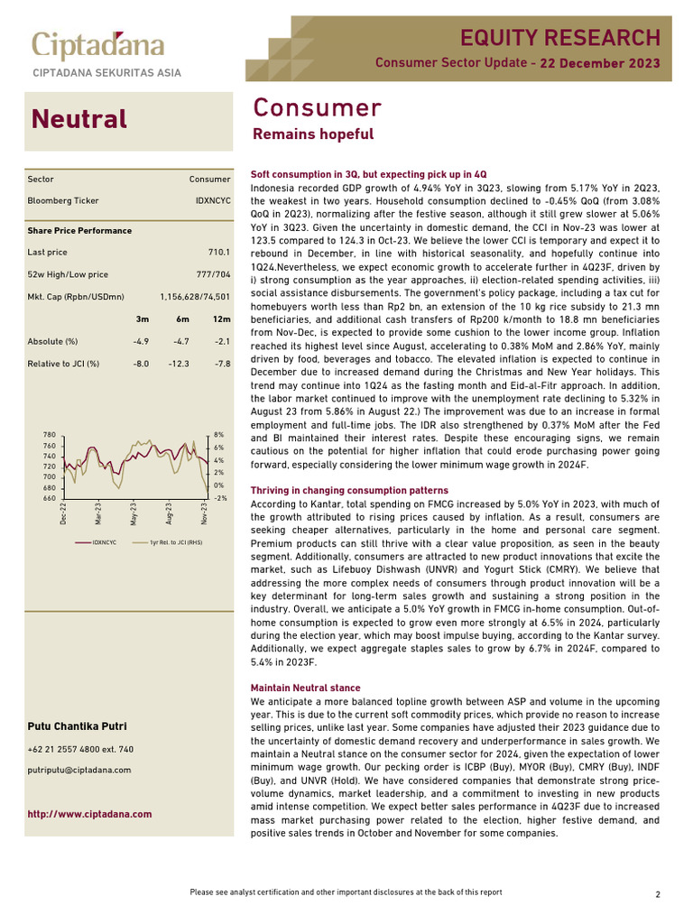 Ki Sector Consumer 20231222 | PDF | Minimum Wage | Inflation