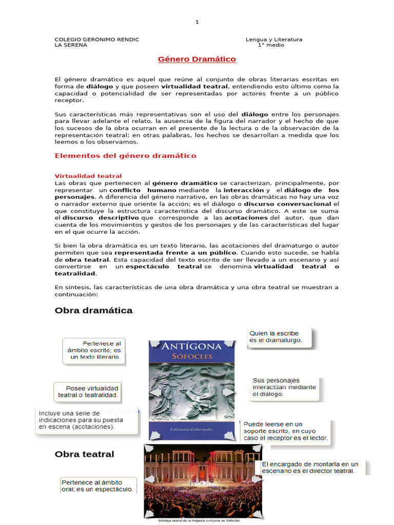 Género Dramático | PDF | Teatro | Tragedia griega