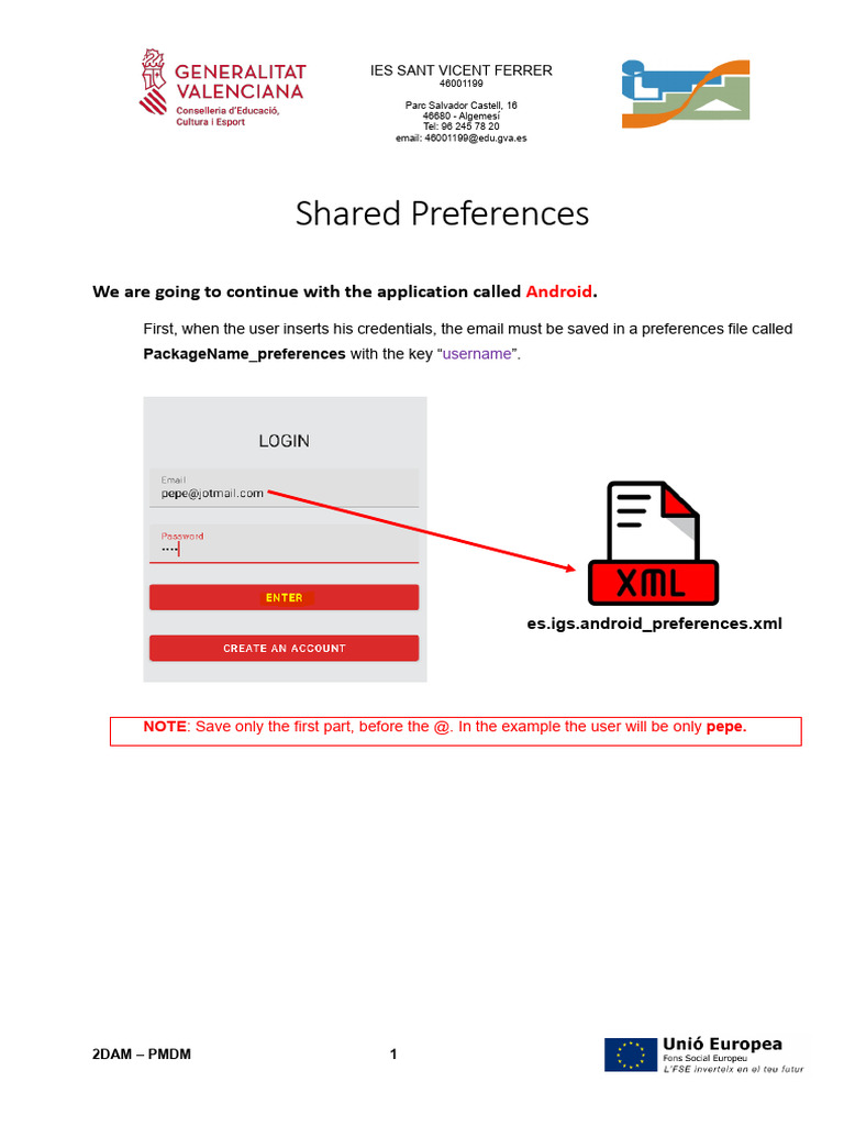 Android Shared Preferences Tutorial | PDF | Login | User (Computing)