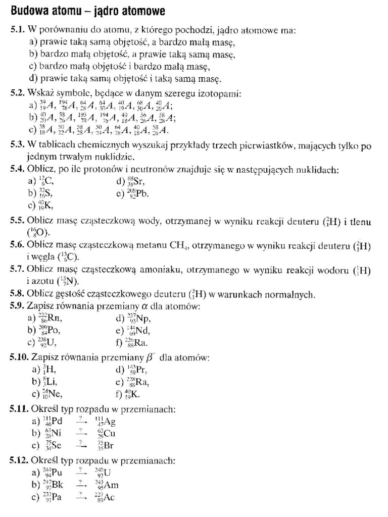 Budowa Atomu Jądro Atomowe | PDF