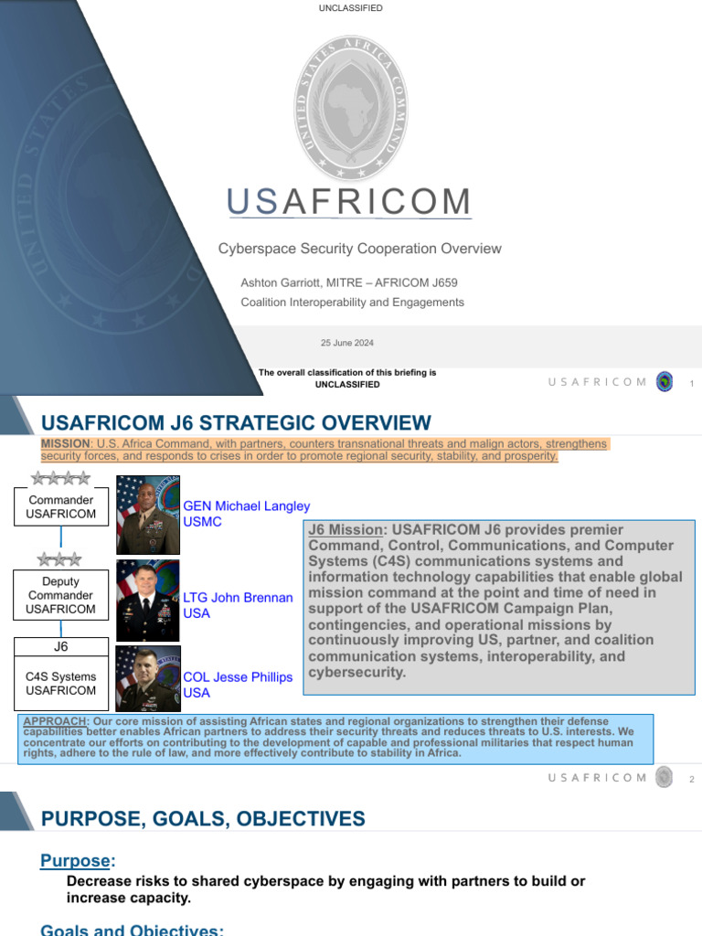 AFRICOM Cybersecurity Cooperation Overview | PDF | Computer Security ...