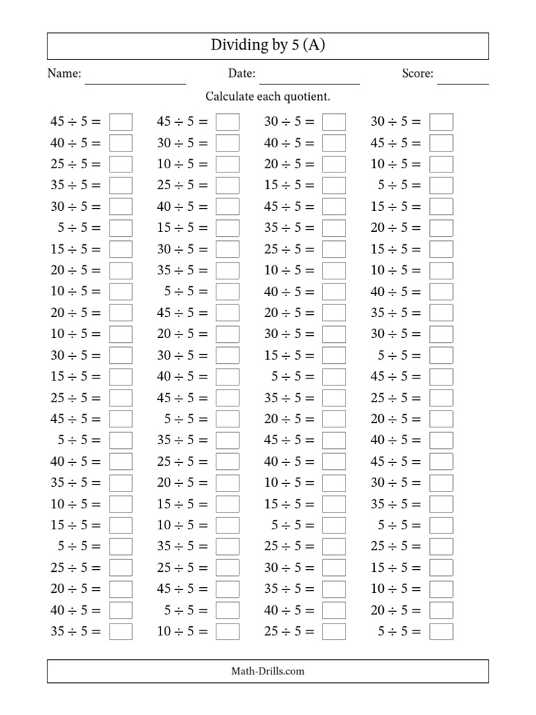 Dividing by 5 | PDF