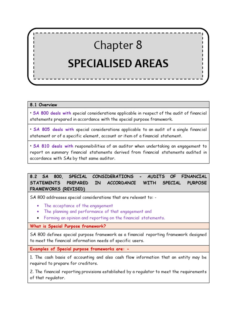 Auditing Special Purpose Financial Statements | PDF | Auditor's Report ...