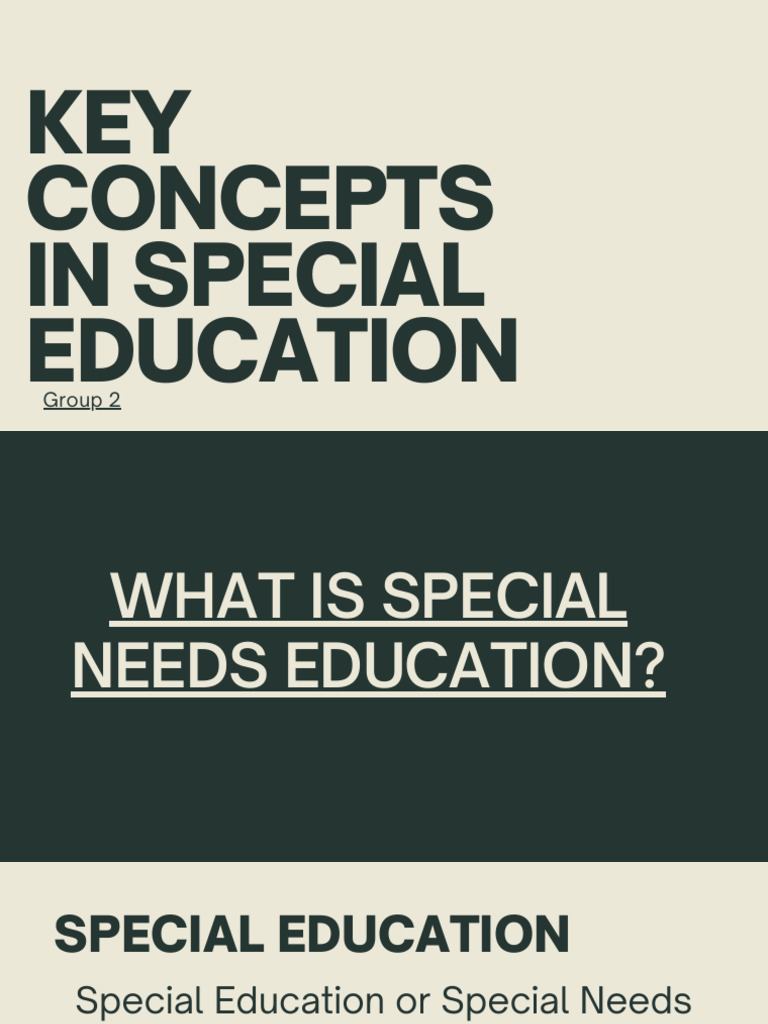 KEY Concepts in Special Education: Group 2 | PDF | Inclusion (Education ...