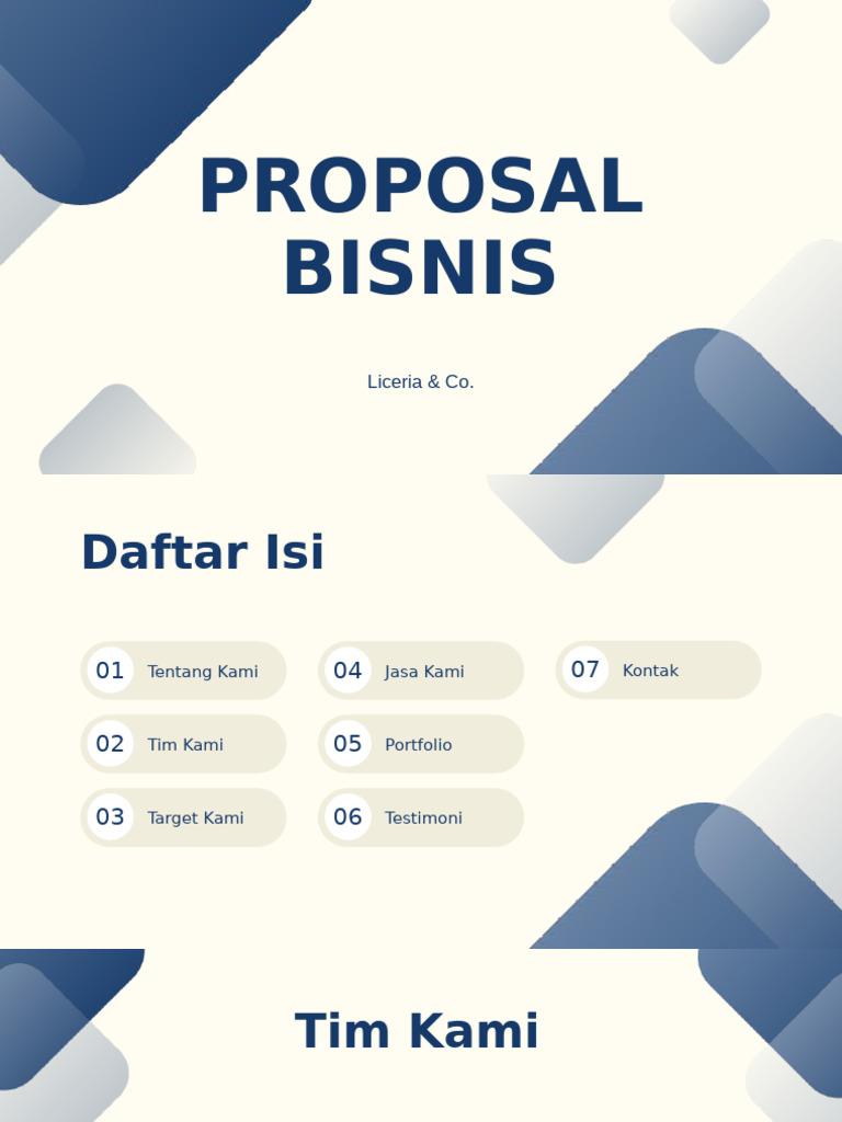 Proposal Bisnis Biru Putih Aestetic | PDF