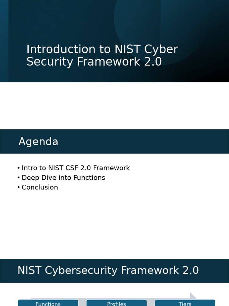 NIST Cybersecurity Framework 2.0 Overview | PDF