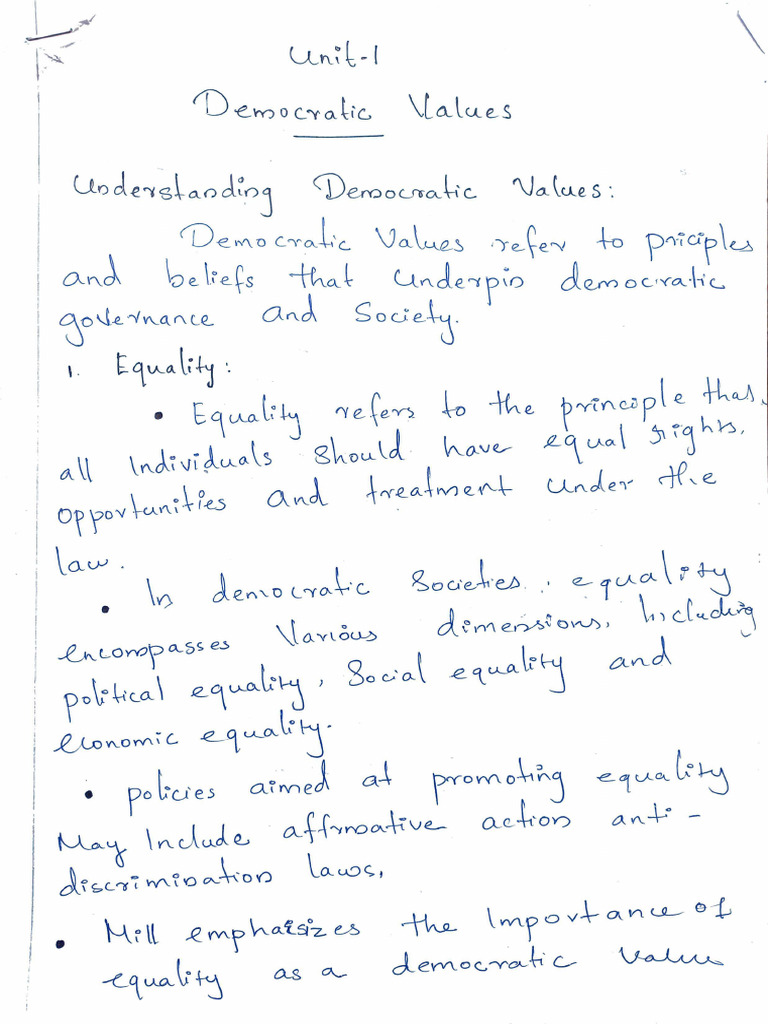 Unit-1 Democratic Values | PDF