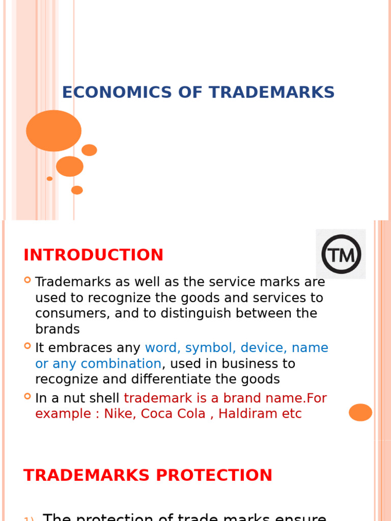 Economics of TradeMark | PDF | Trademark | Market (Economics)
