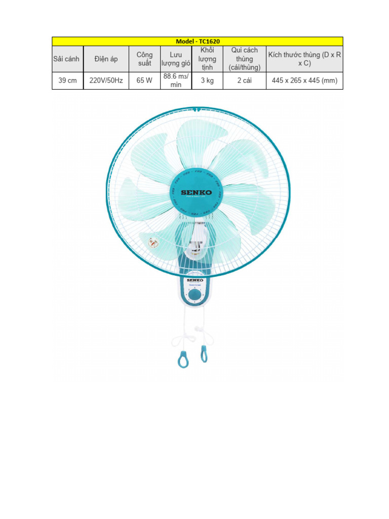 Catalogue Quạt Fan Senko Đầy Đủ Nhất | PDF