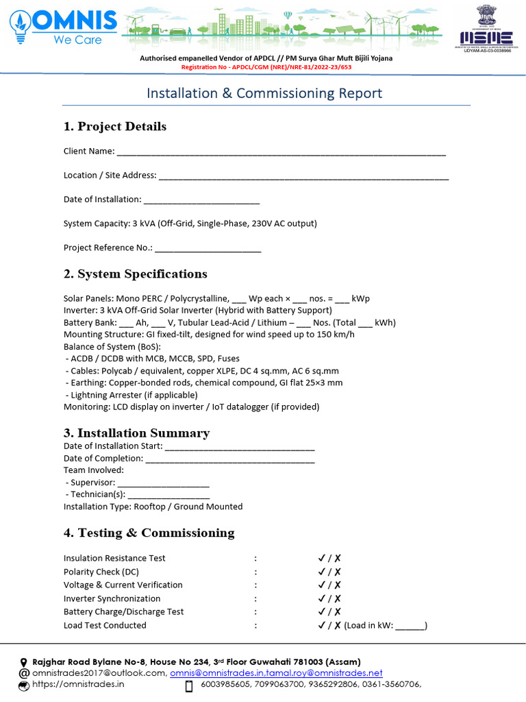 APDCL Solar Installation Report | PDF | Power Inverter | Photovoltaic ...