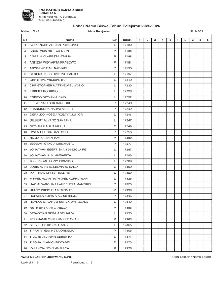 Contoh Absensi | PDF