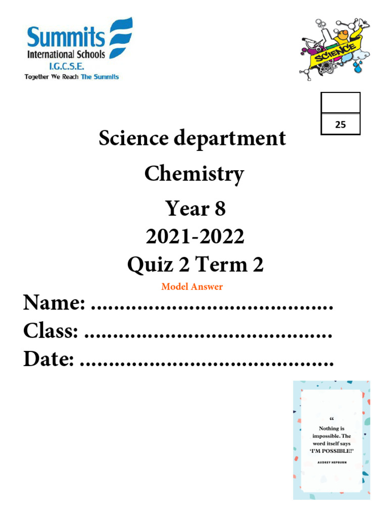 Model Answer of Quiz 2 Term 2 | PDF