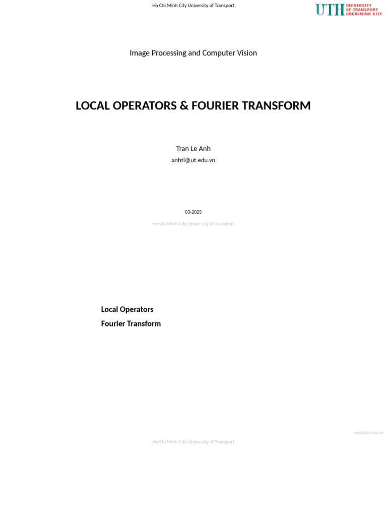 Local Operators and Fourier Transform | PDF | Applied Mathematics ...