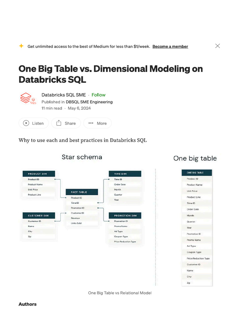 One Big Table | PDF