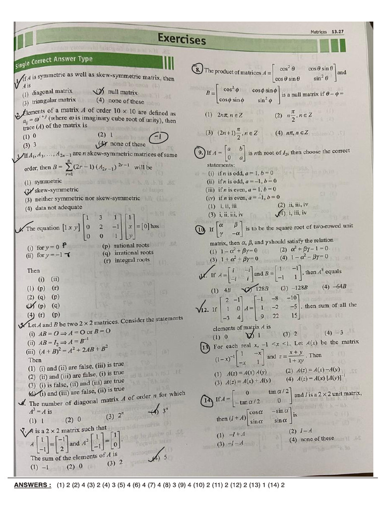Matrices 2 | PDF