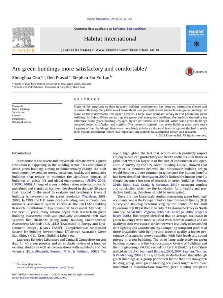 Green Building Satisfaction Survey Insights | PDF | Green Building ...