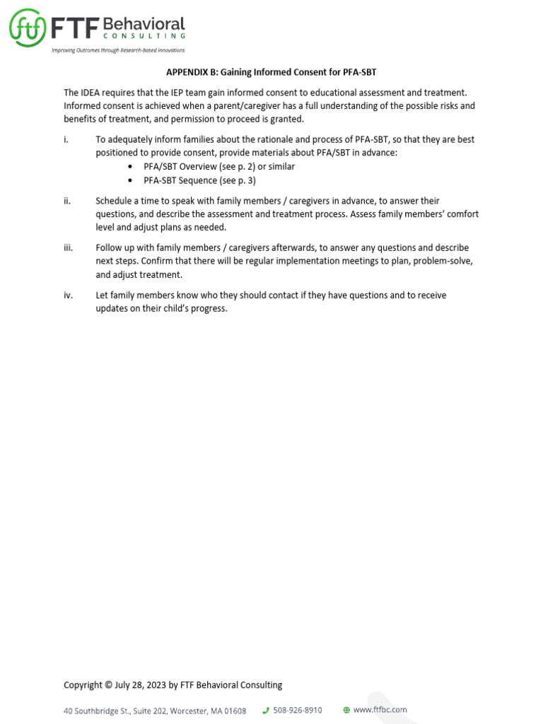 PFA-SBT Explaining The Process-Gaining-Informed-Consent | PDF ...