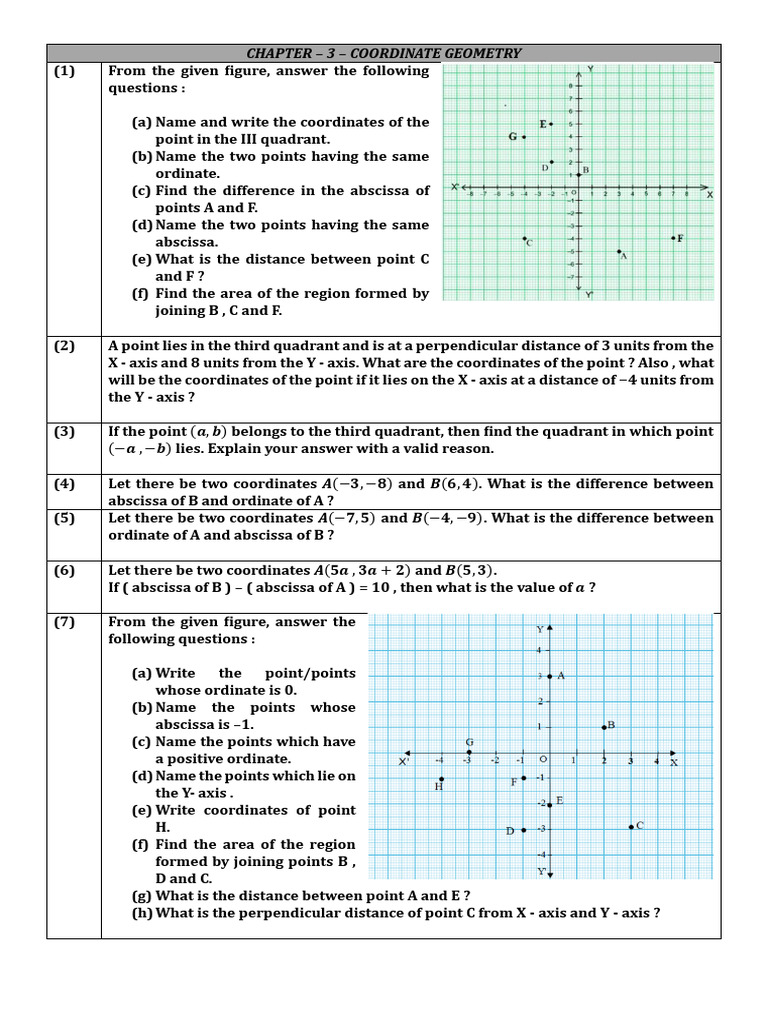 G9 Maths Coordinate Geometry | PDF | Cartesian Coordinate System ...