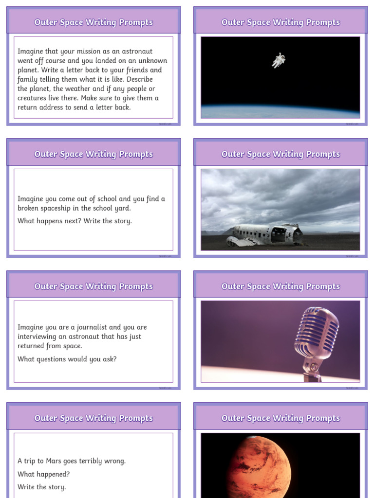 Outer Space Writing Prompts for Kids | PDF | Outer Space | Spaceflight