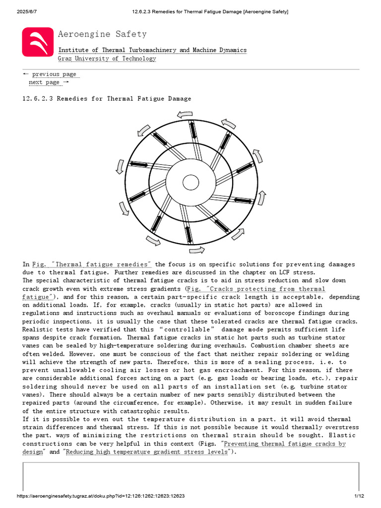 12.6.2.3 Remedies For Thermal Fatigue Damage (Aeroengine Safety) | PDF ...