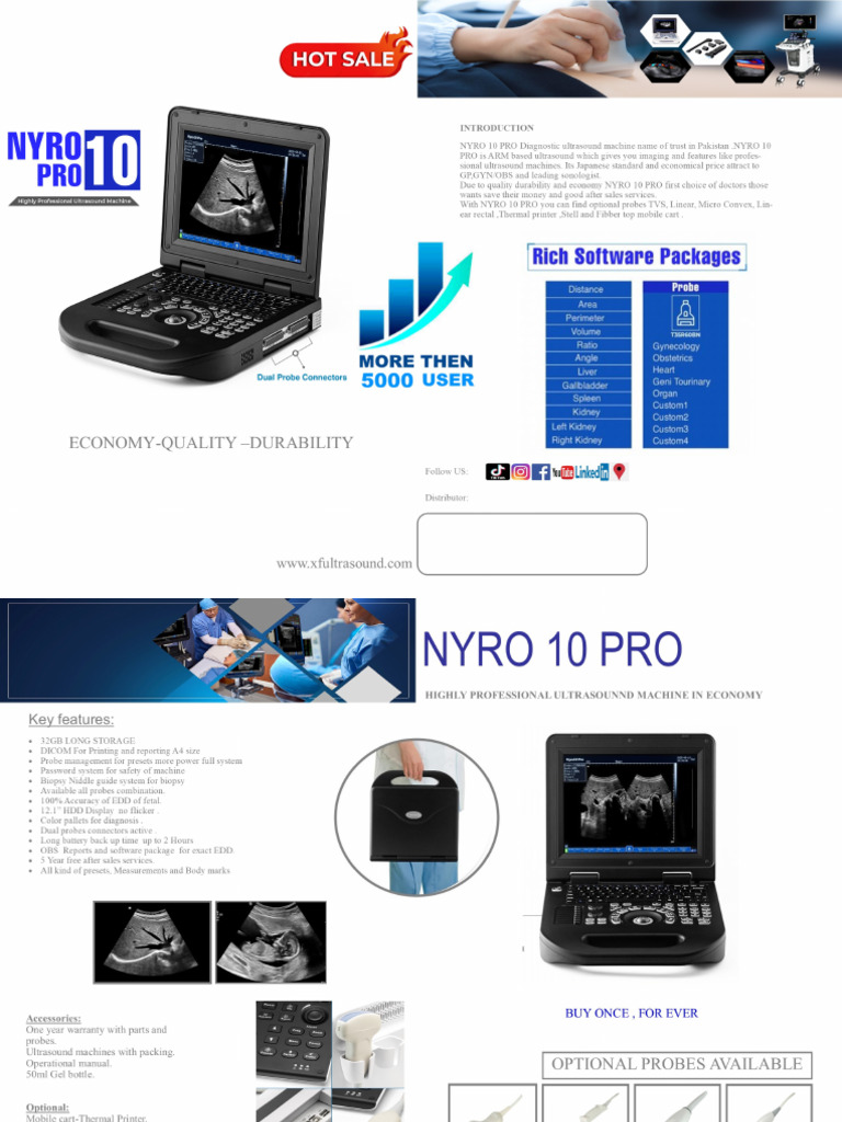 NYROd 10 Pro Highly Professional Notebook Ultrasound Machinne in ...
