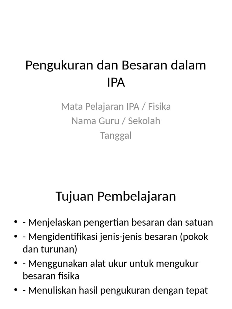 Pengukuran Dan Besaran IPA | PDF