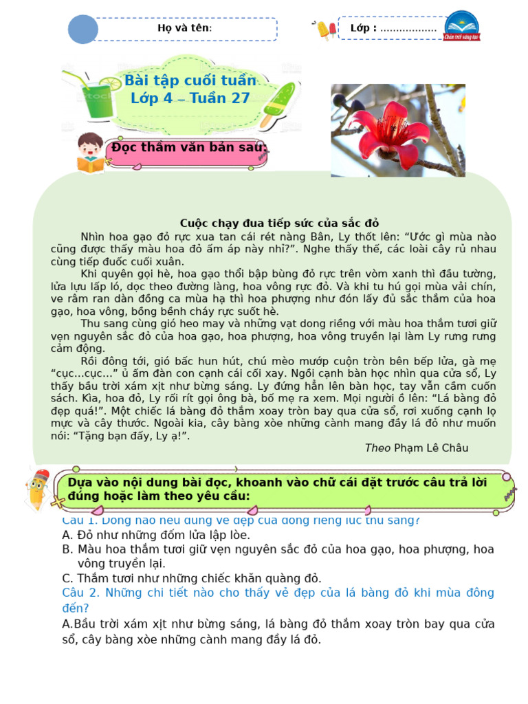 27. Btct 27 - Tiếng Việt - Ctst | PDF