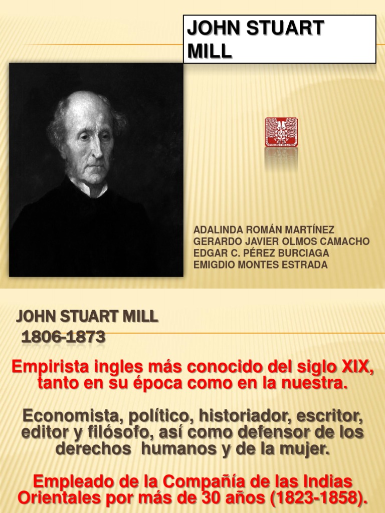 John Stuart Mill: Pensador del Siglo XIX | PDF | John Stuart Mill ...