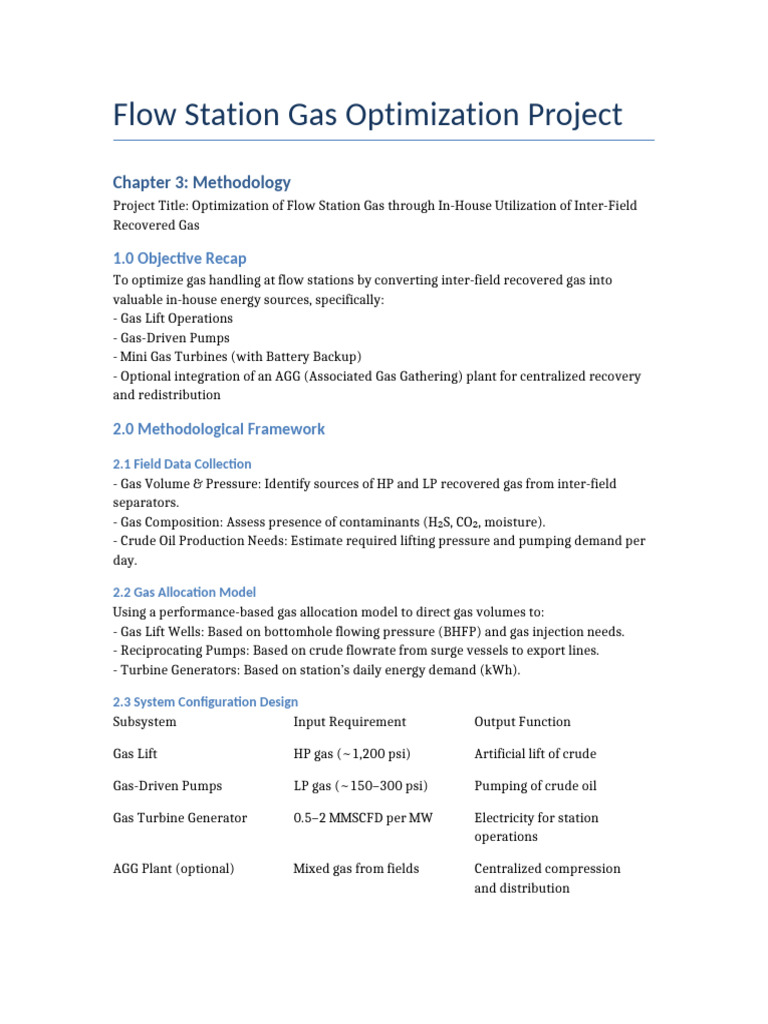 Flow Station Gas Optimization Methodology | PDF | Pump | Diesel Engine