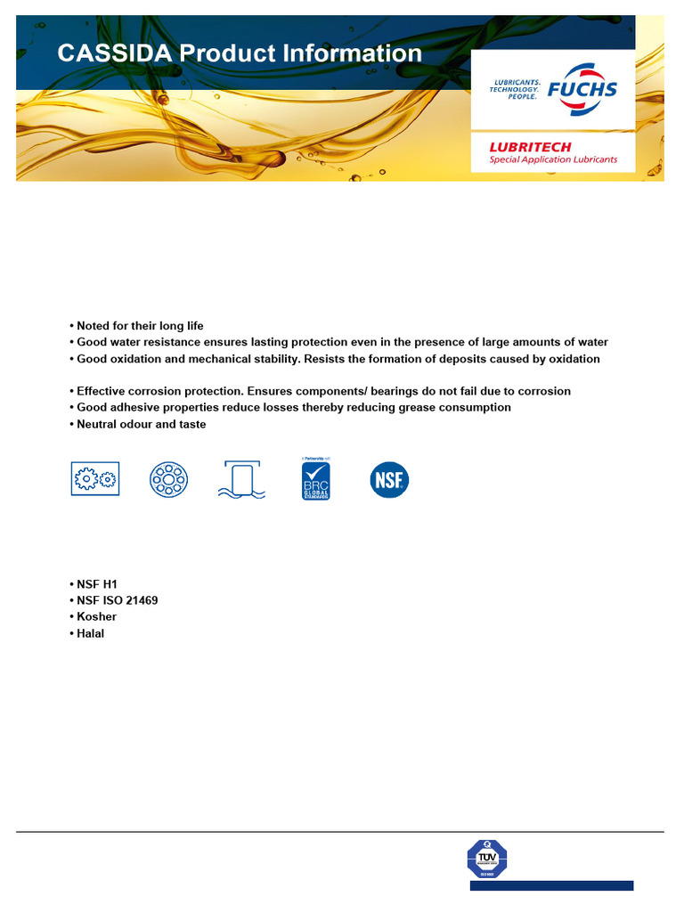 Cassida Grease Rls Series | PDF | Bearing (Mechanical) | Lubricant