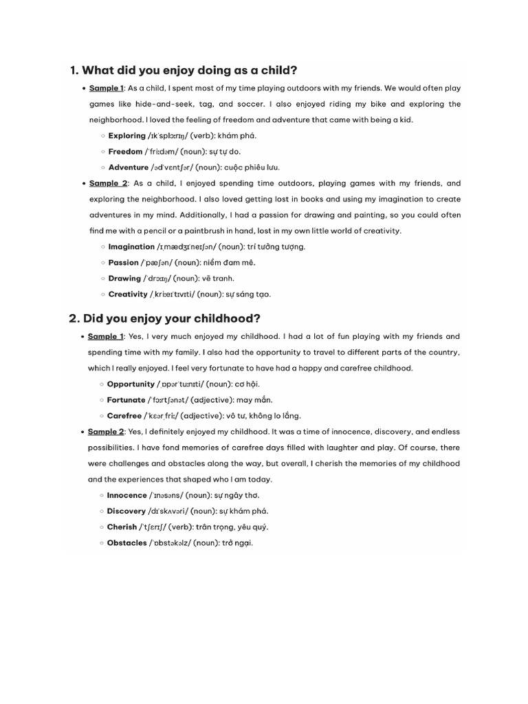 Childhood Friendships: A Personal Reflection | PDF