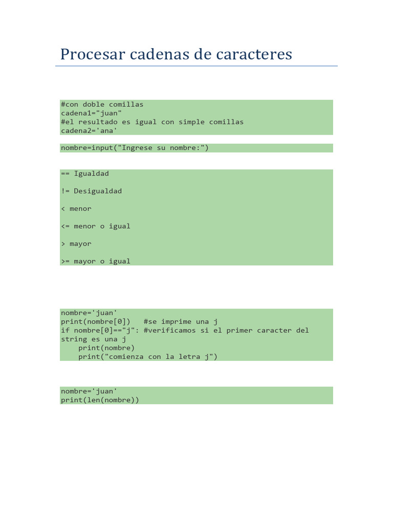 Procesar Cadenas de Caracteres-8 | PDF | Cadena (informática) | Programación de computadoras
