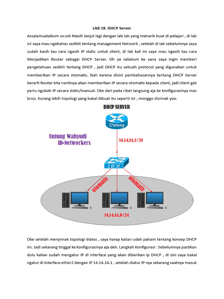 Konfigurasi Router sebagai DHCP Server | PDF