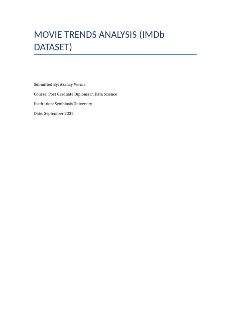 Movie Trends Analysis Project | PDF | Data Analysis | Regression Analysis