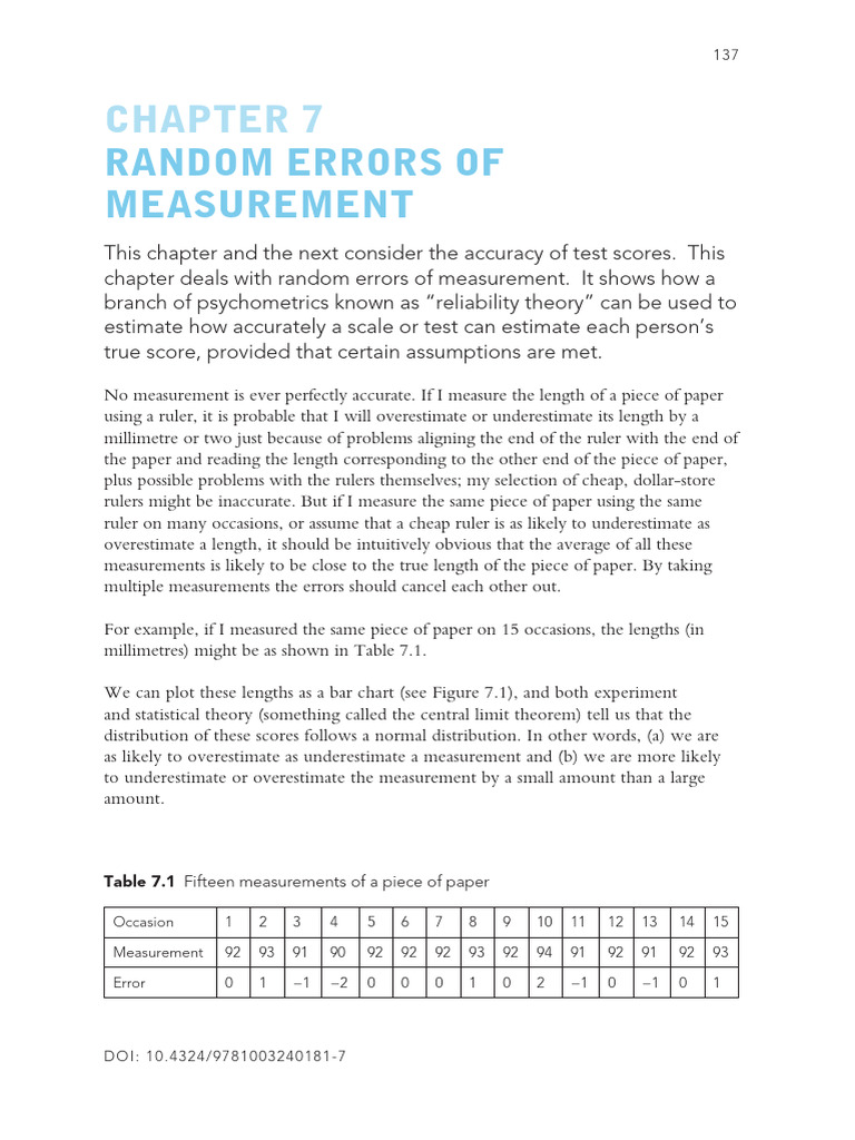 Understanding Random Measurement Errors | PDF | Statistical Analysis ...