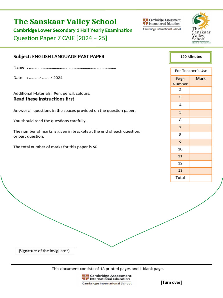 Cambridge English Exam Paper 2024 | PDF | Bed