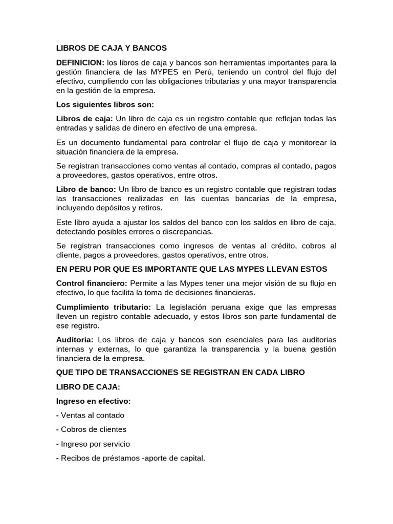Libros de Caja y Bancos Avance | PDF | Contabilidad | Bancos