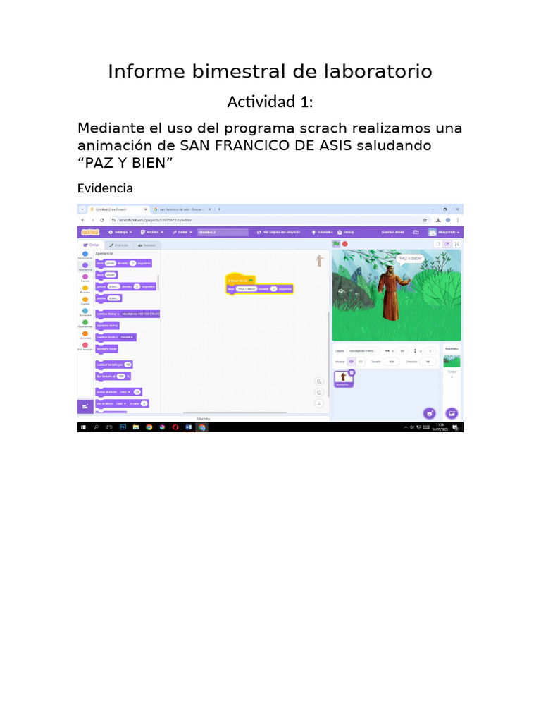 Informe Bimestral de Laboratorio | PDF