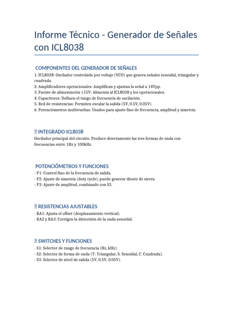 Generador ICL8038 Informe Tecnico (1) | PDF