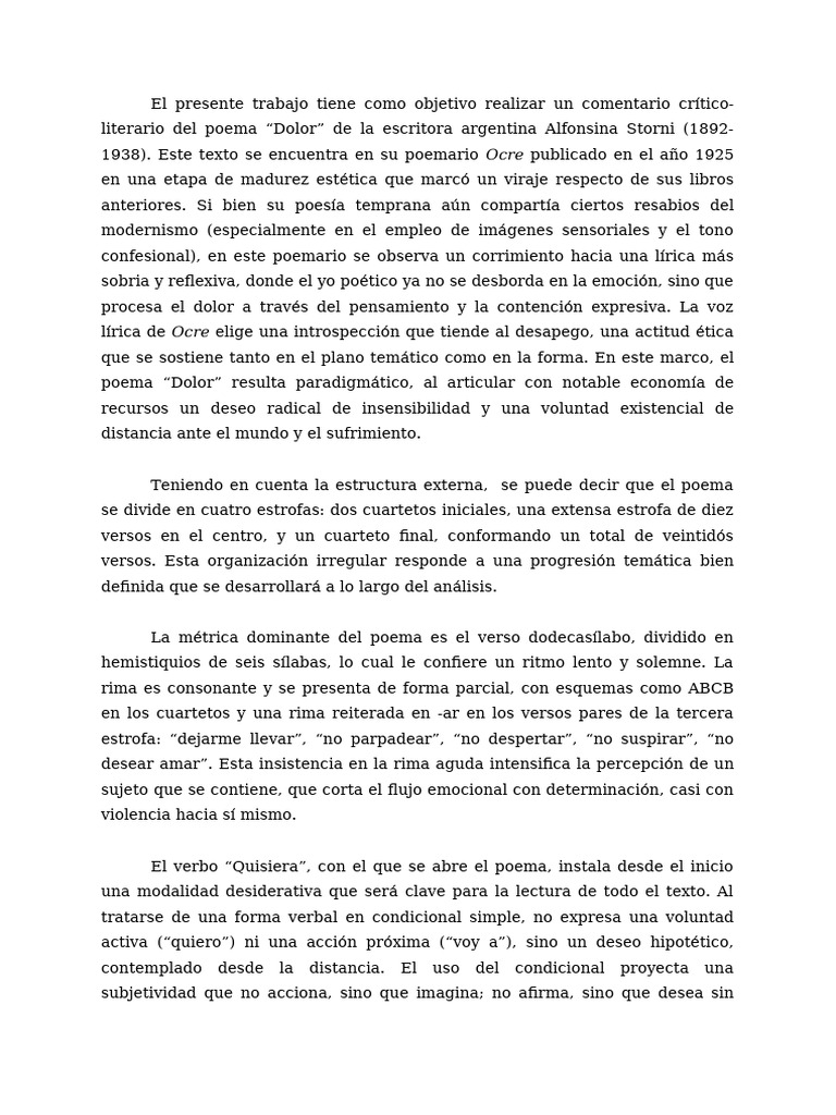 Comentario Dolor | PDF | Poesía