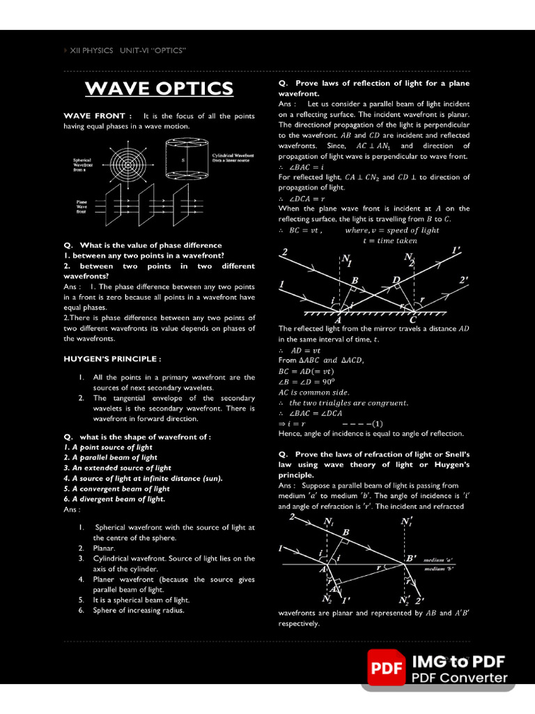Em Wave Opyics Part A | PDF