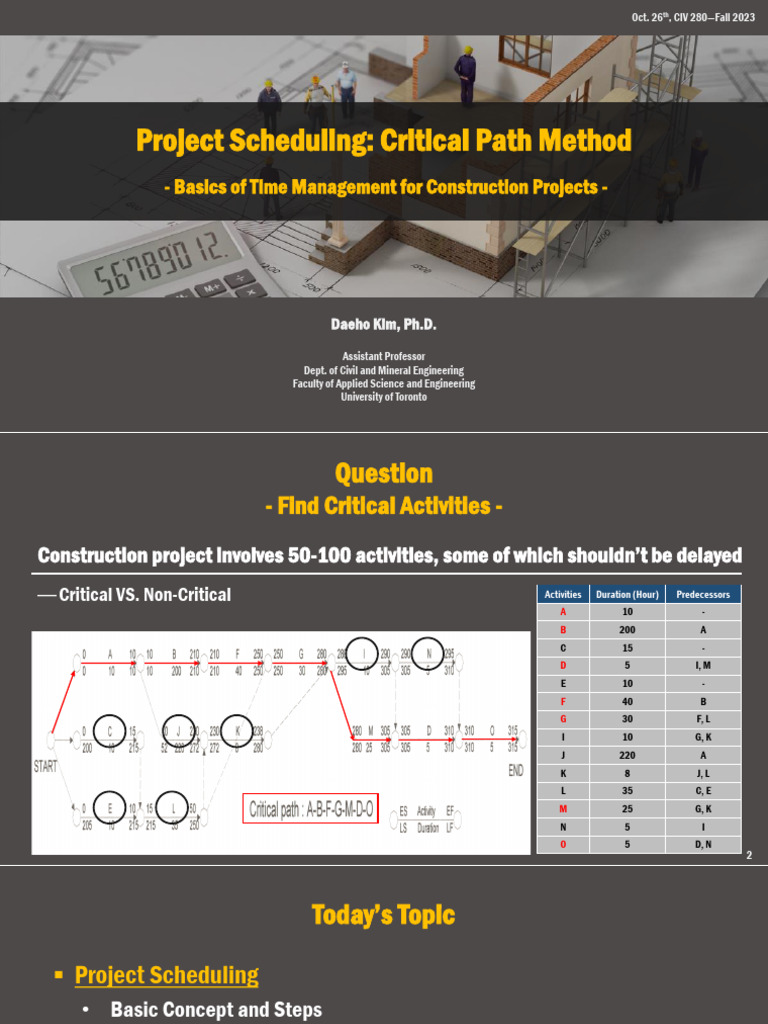 Critical Path Method for Project Scheduling | PDF | Project Management ...