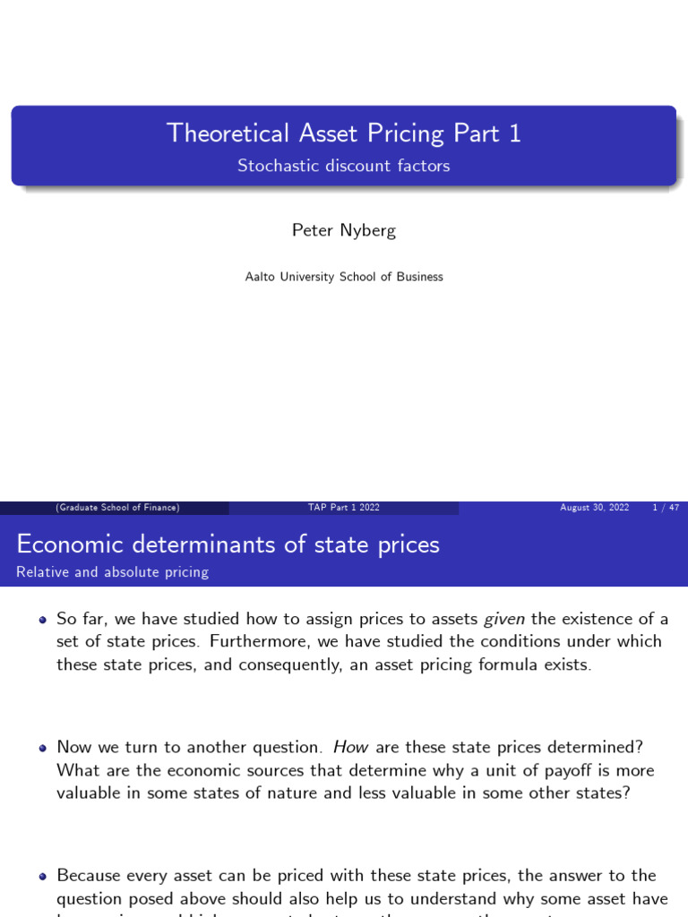 Economic Determinants of State Prices | PDF | Applied Mathematics